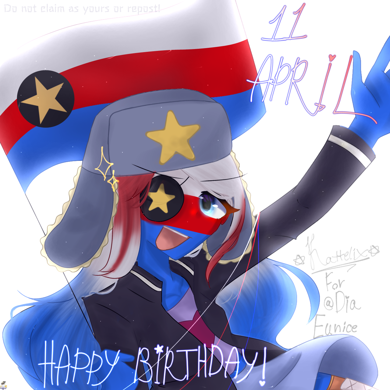 Kiaria — HBD Dia! 🤍 ️💙 - ibisPaint