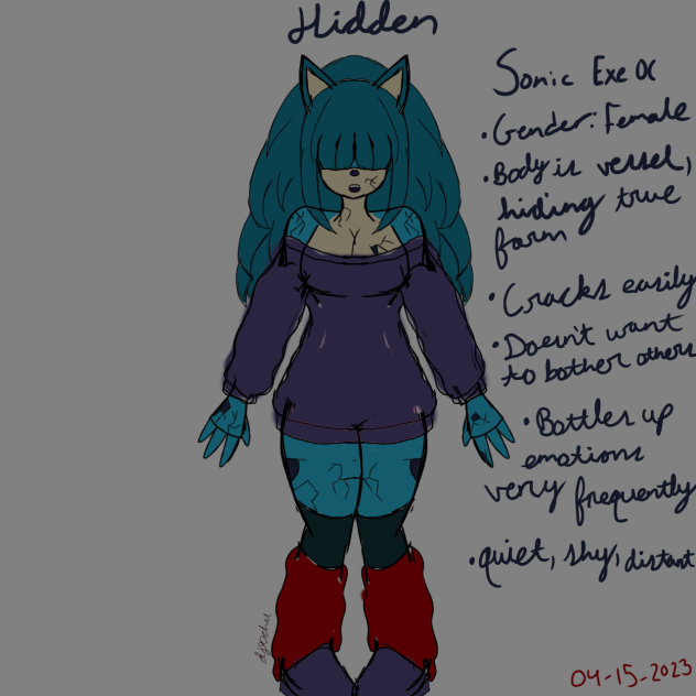 Hidden - Sonic Exe OC - Rough Draft - ibisPaint