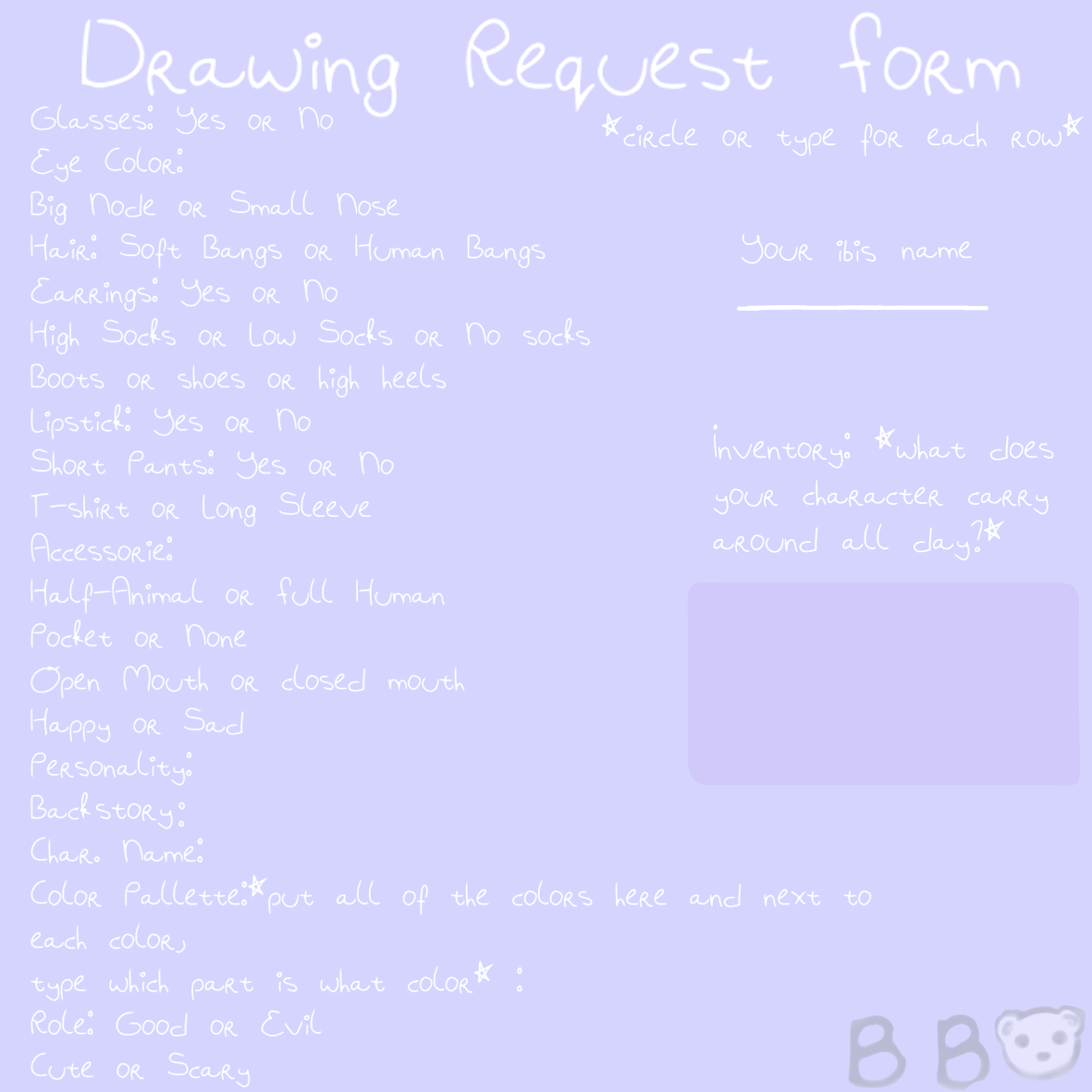 Drawing Request Form! - ibisPaint