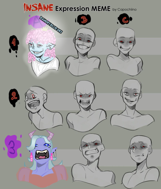 collab insane expression MEME - ibisPaint