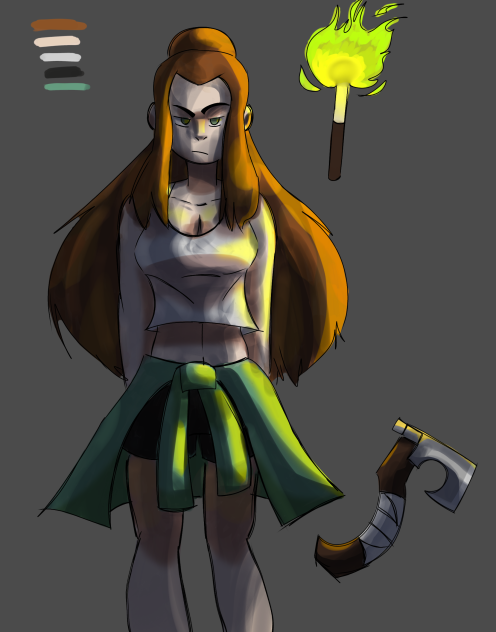 girl with an ax - ibisPaint