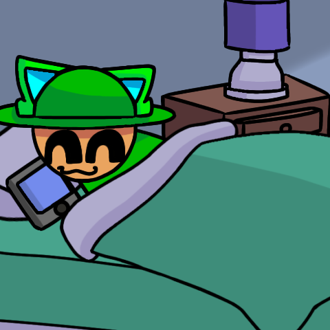 Bandu sleeps with his phone - ibisPaint