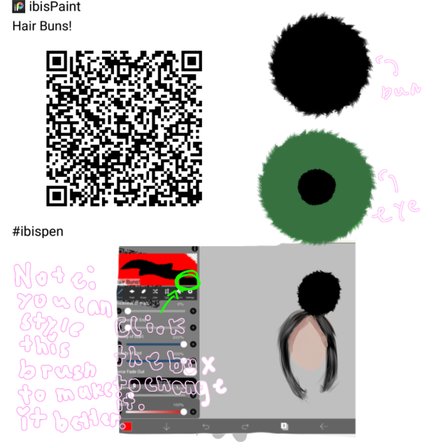 Hair Bun Brush 💗💝💫 - ibisPaint