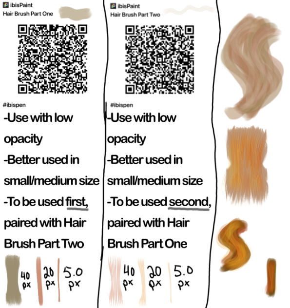 Hair Brush Part One and Two - ibisPaint