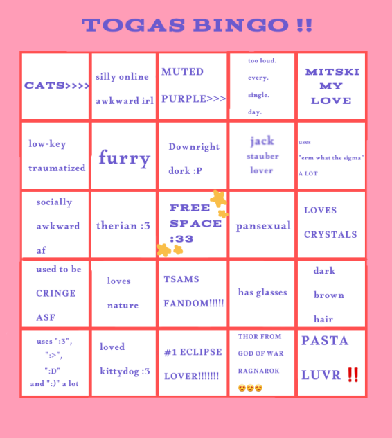 TOGAS BINGO !! - ibisPaint