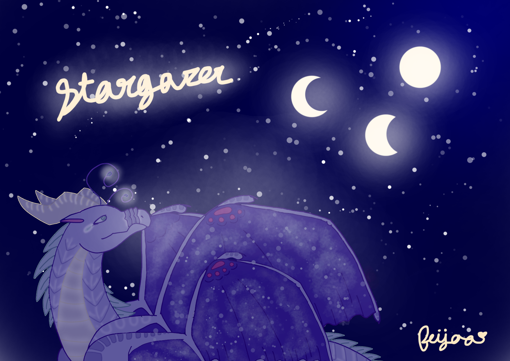 Stargazer the NightWing SilkWing hybrid - ibisPaint