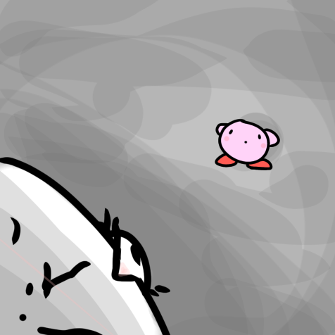 Kirbo versus giant eyeball - ibisPaint