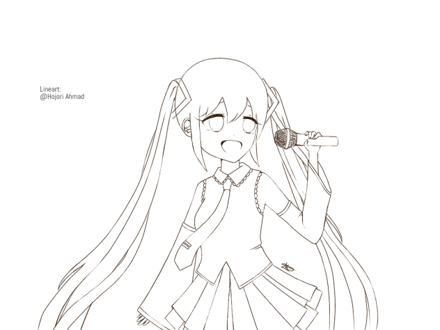 Miku (lineart) - ibisPaint