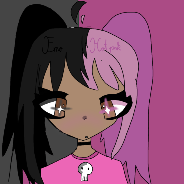 emo and hot pink together 🖤💖 - ibisPaint