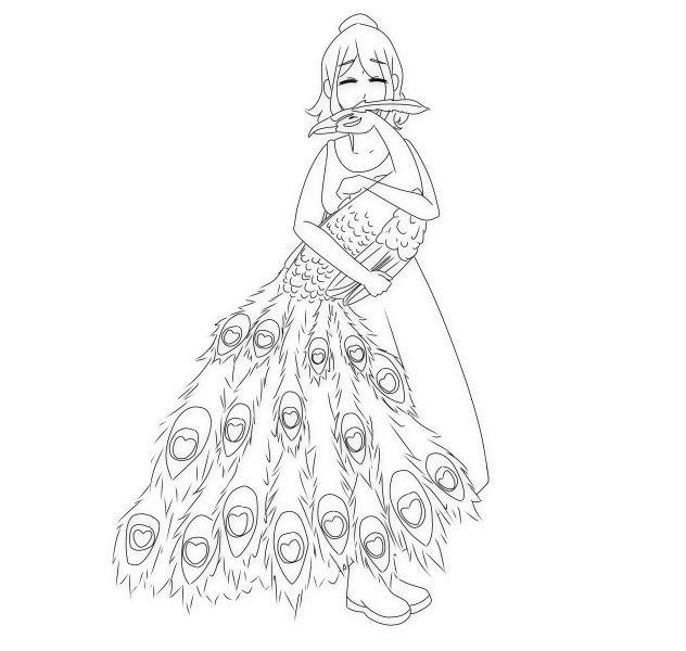 Girl and Peacock - ibisPaint