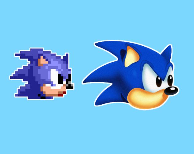 The Sonic 1 Head in the Classic Style - ibisPaint