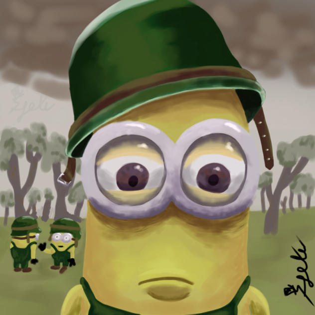 la mirada de los mil minions - ibisPaint