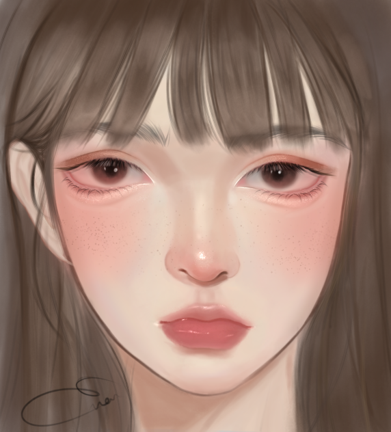 semi_realistic face - ibisPaint