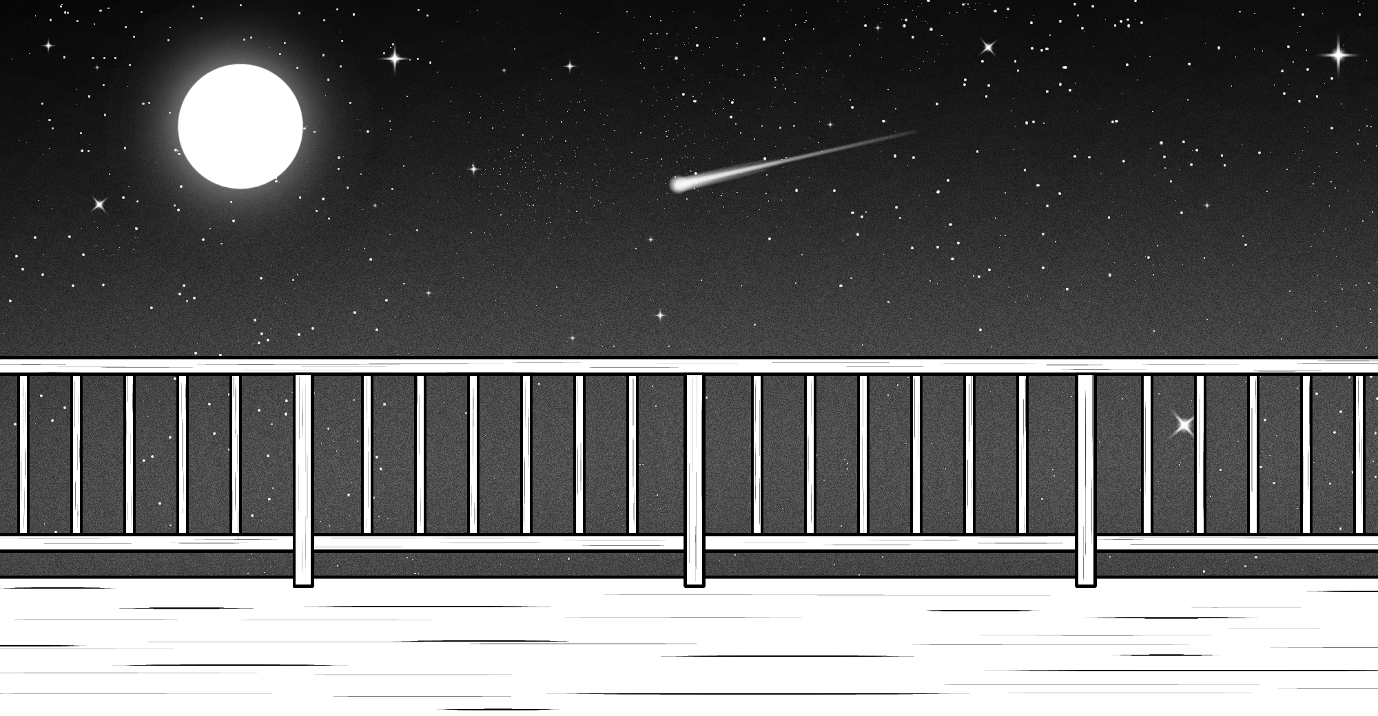 Bridge and starry sky - ibisPaint