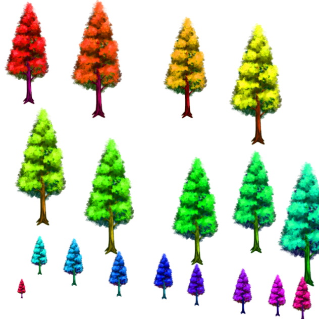 Rainbow trees - ibisPaint