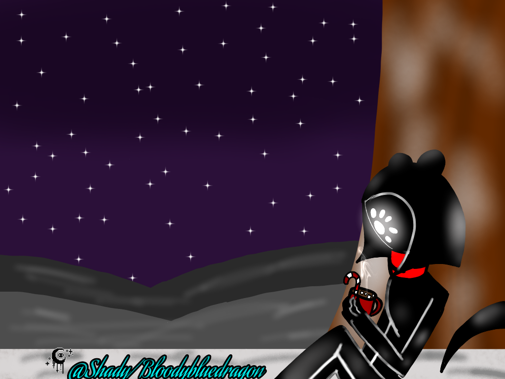 Otter Watcher drink hot cocoa - ibisPaint