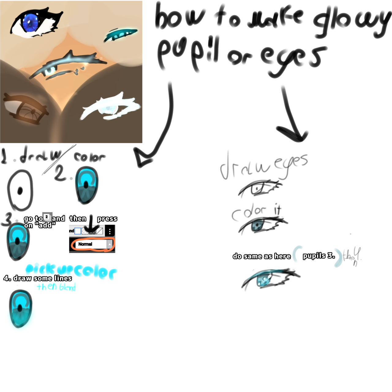 how to make glowy eyes - ibisPaint