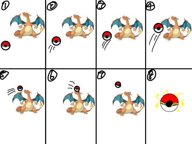 Pokéball catching charizard - ibisPaint