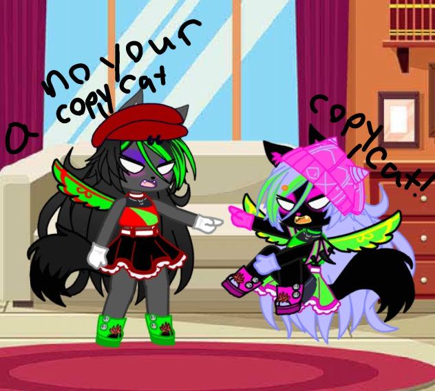 two Roxanne wolf's fighting - ibisPaint