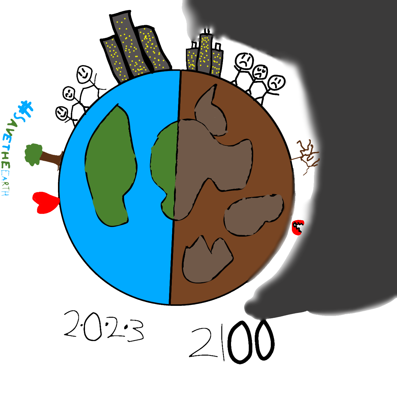 Earth 2023 vs Earth 2100 - ibisPaint