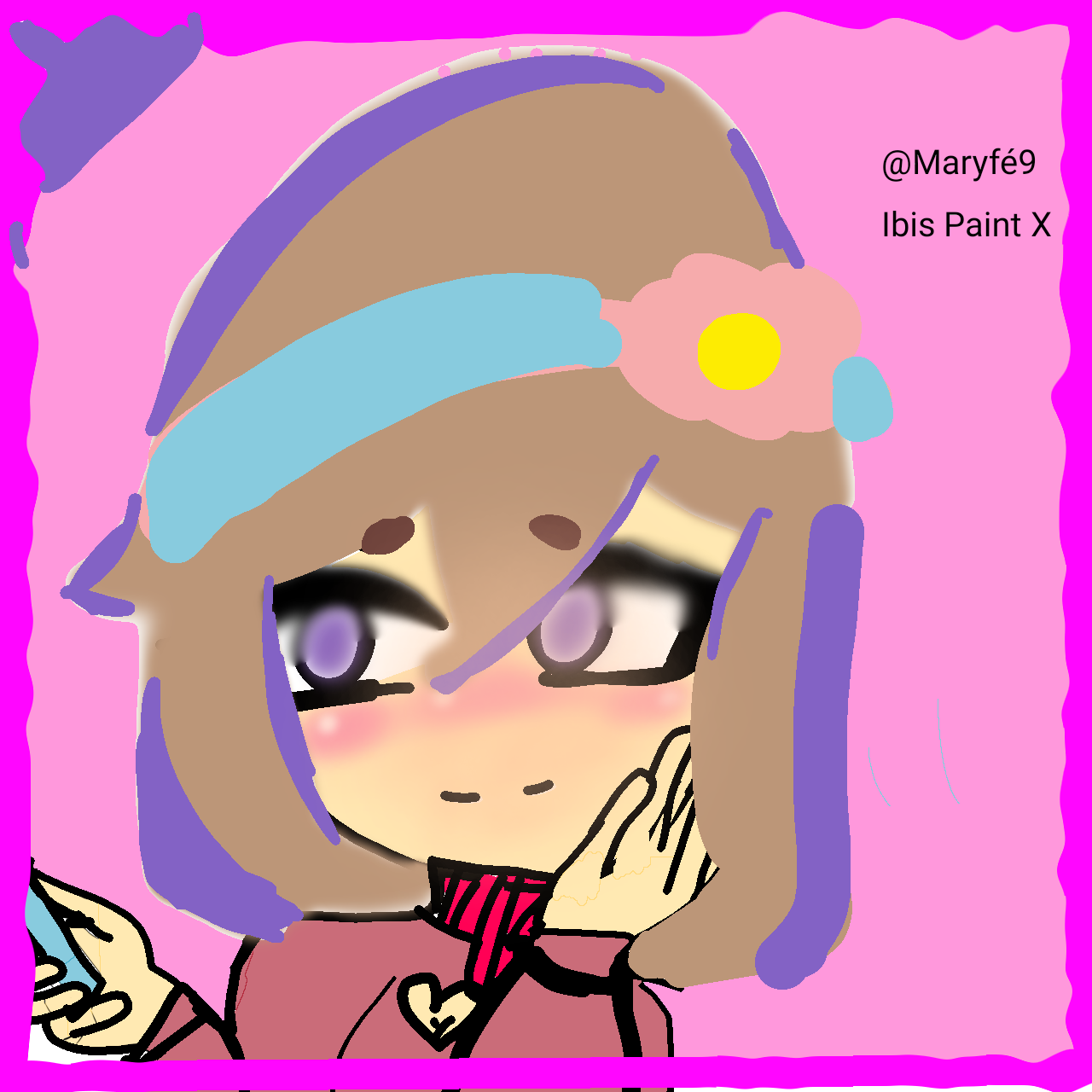 En el celular aburrida - ibisPaint