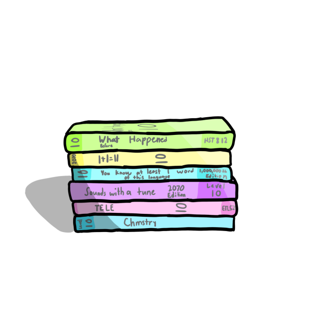 stack of school books - ibisPaint