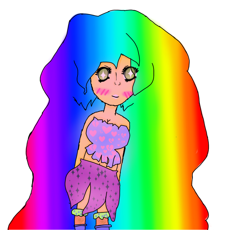 Rainbow Anime Girl - ibisPaint