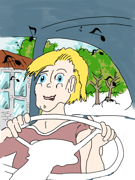 Fella driving car playing beats - ibisPaint