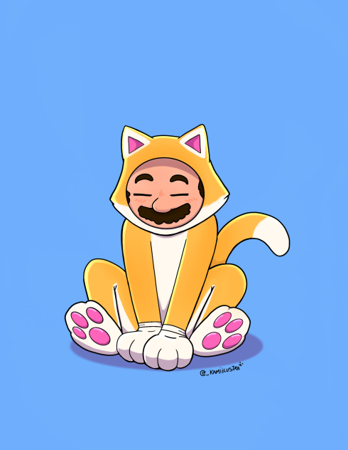 Mario cat - ibisPaint