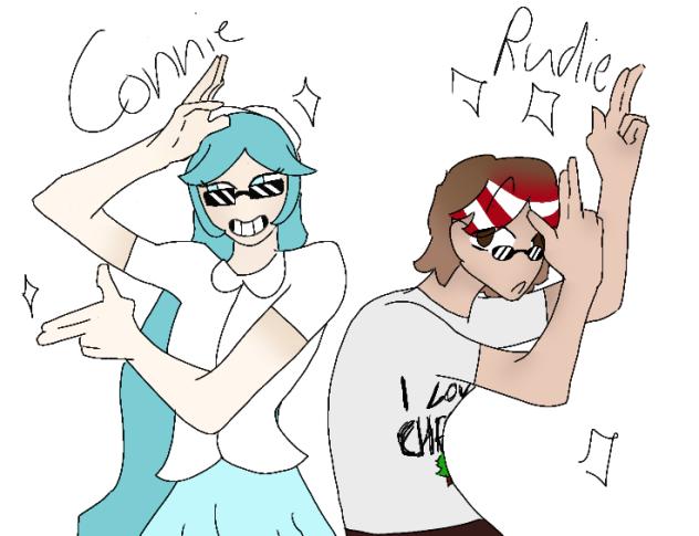 Connie and Rudie being silly! - ibisPaint
