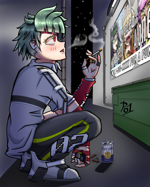 Smoking Alone - ibisPaint