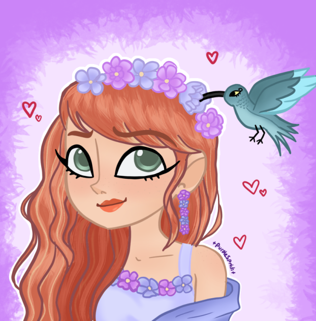 Girl + Humming Bird (mae_illustrator) - ibisPaint
