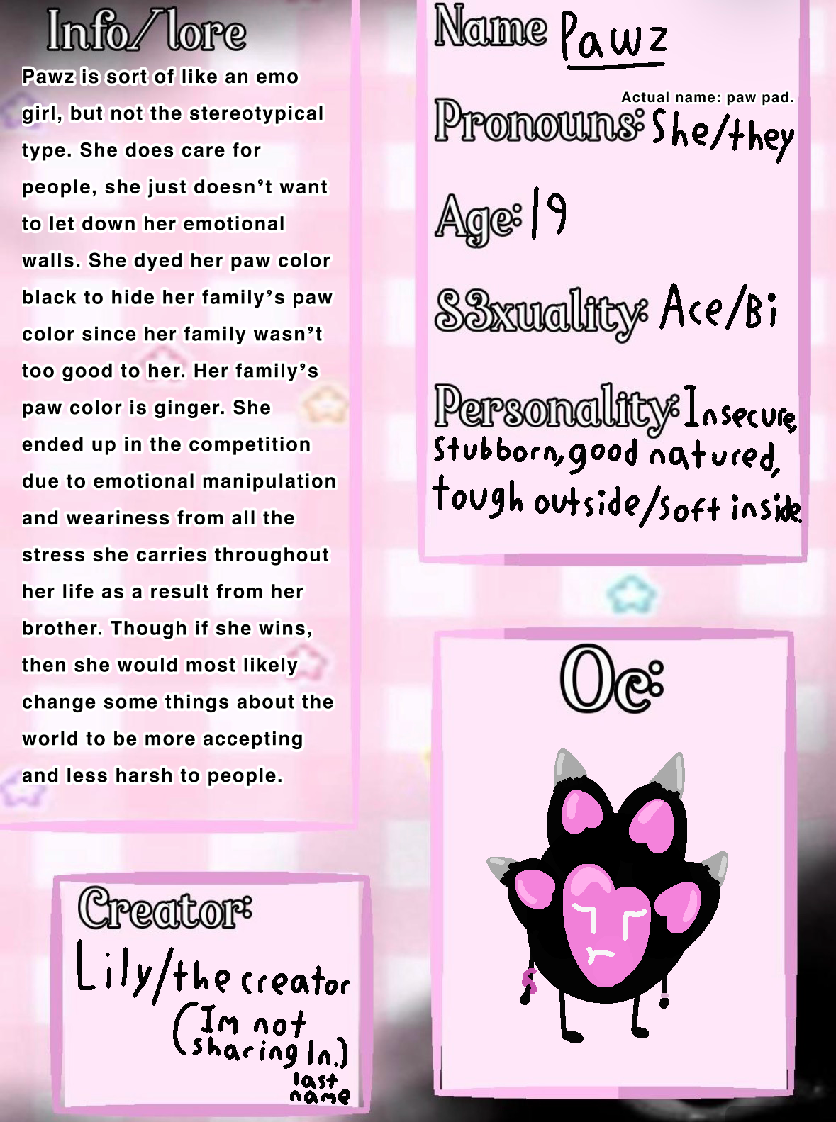 Oc character sheet for BFTW - ibisPaint