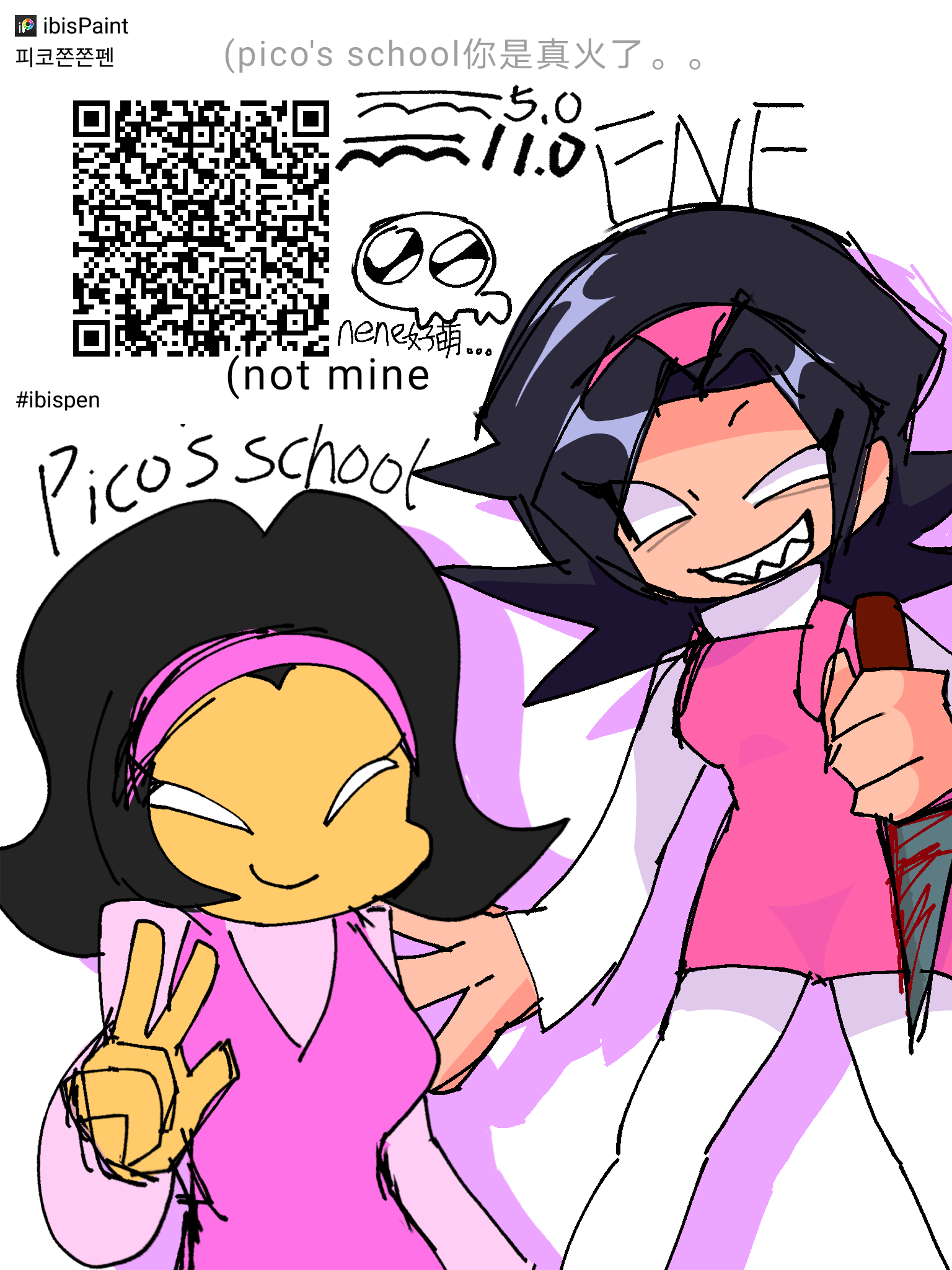 two different nene!!(pico's school) - ibisPaint