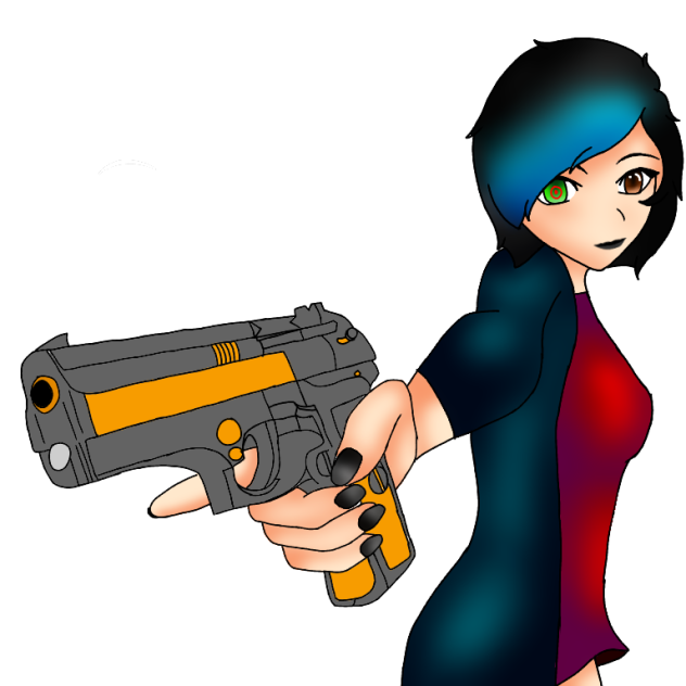 devil girl with gun - ibisPaint