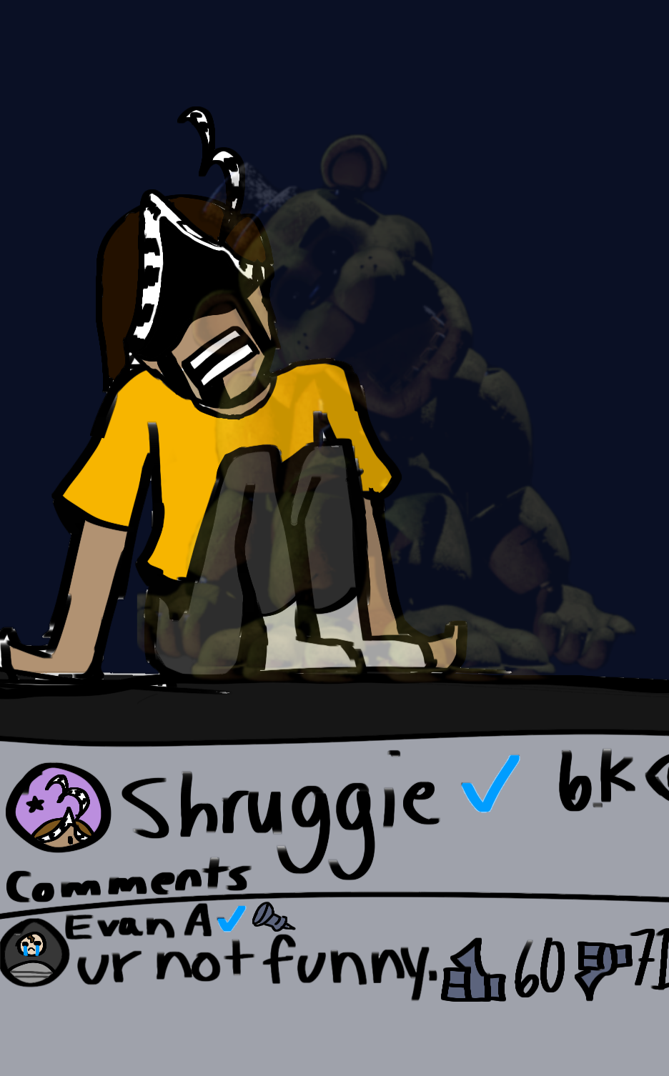 Golden Shruggie Fazbear - ibisPaint