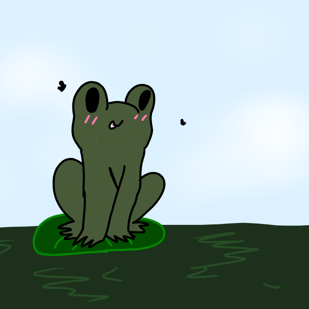 my friend made me dare a frog - ibisPaint