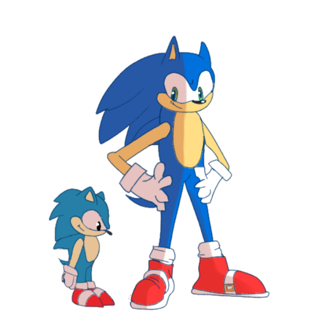 classic Sonic with nowadays Sonic - ibisPaint