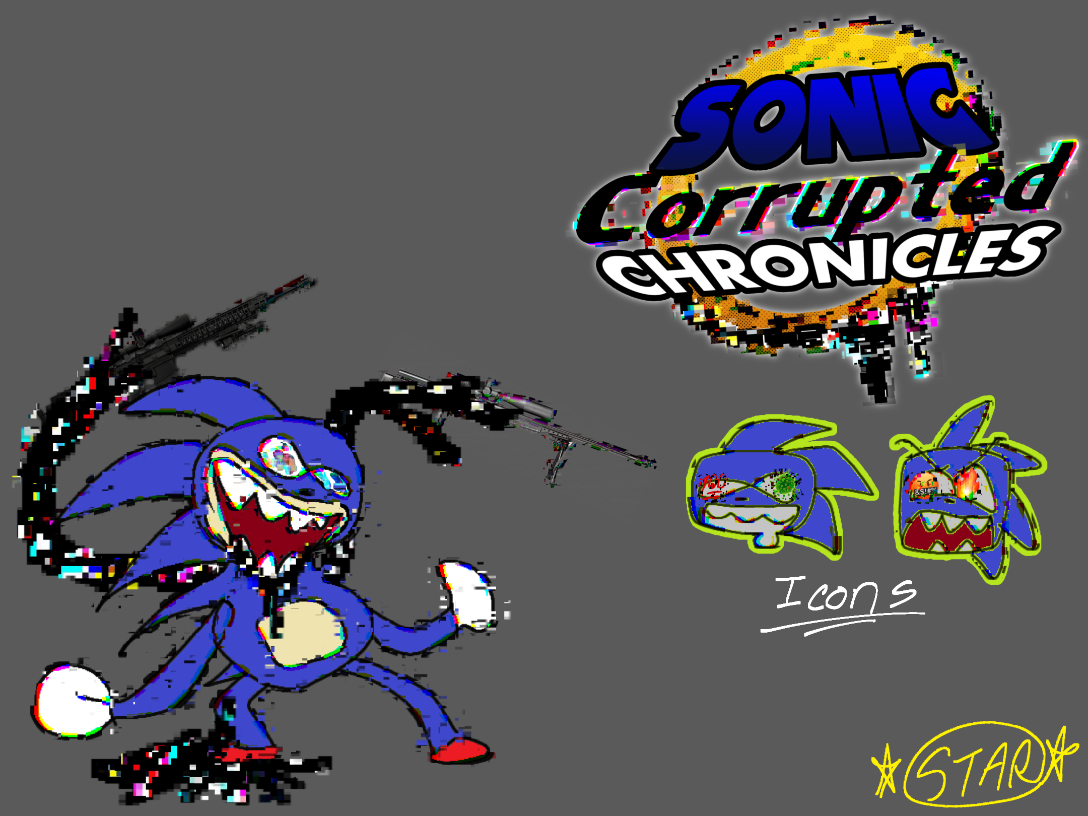 Corrupted Sanic - ibisPaint
