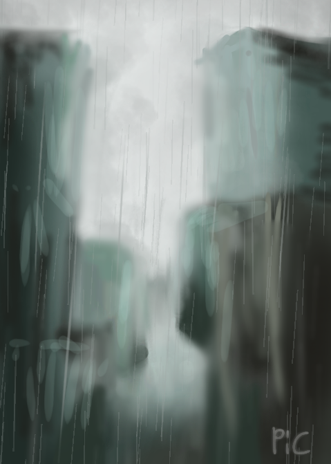 rainy city - ibisPaint