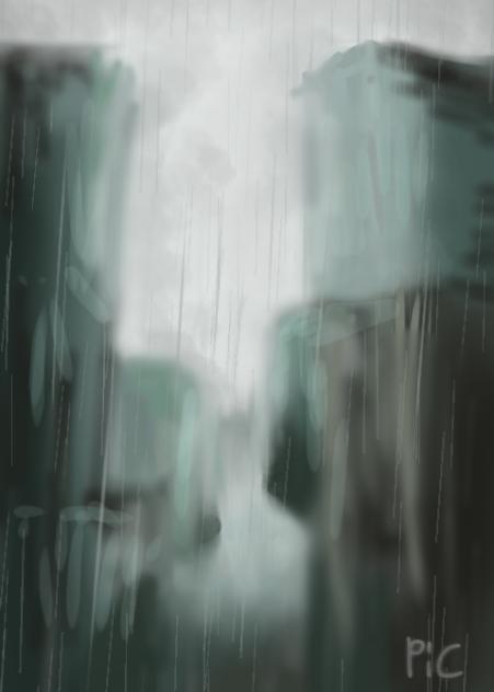 rainy city - ibisPaint