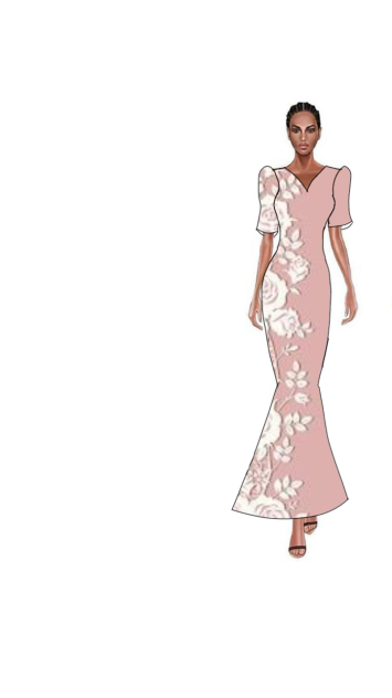 desain gaun simple - ibisPaint