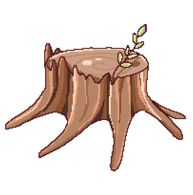 Tree stump pixel 2 - ibisPaint