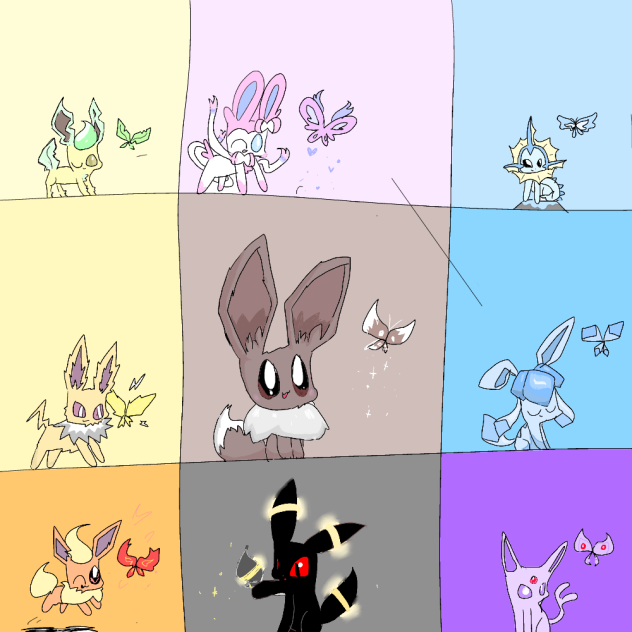 eevee collection-play with butterfly - ibisPaint
