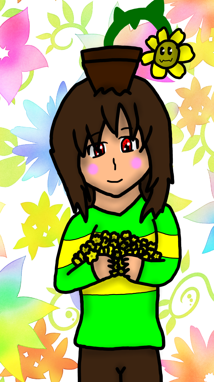 Chara and Flowey - ibisPaint