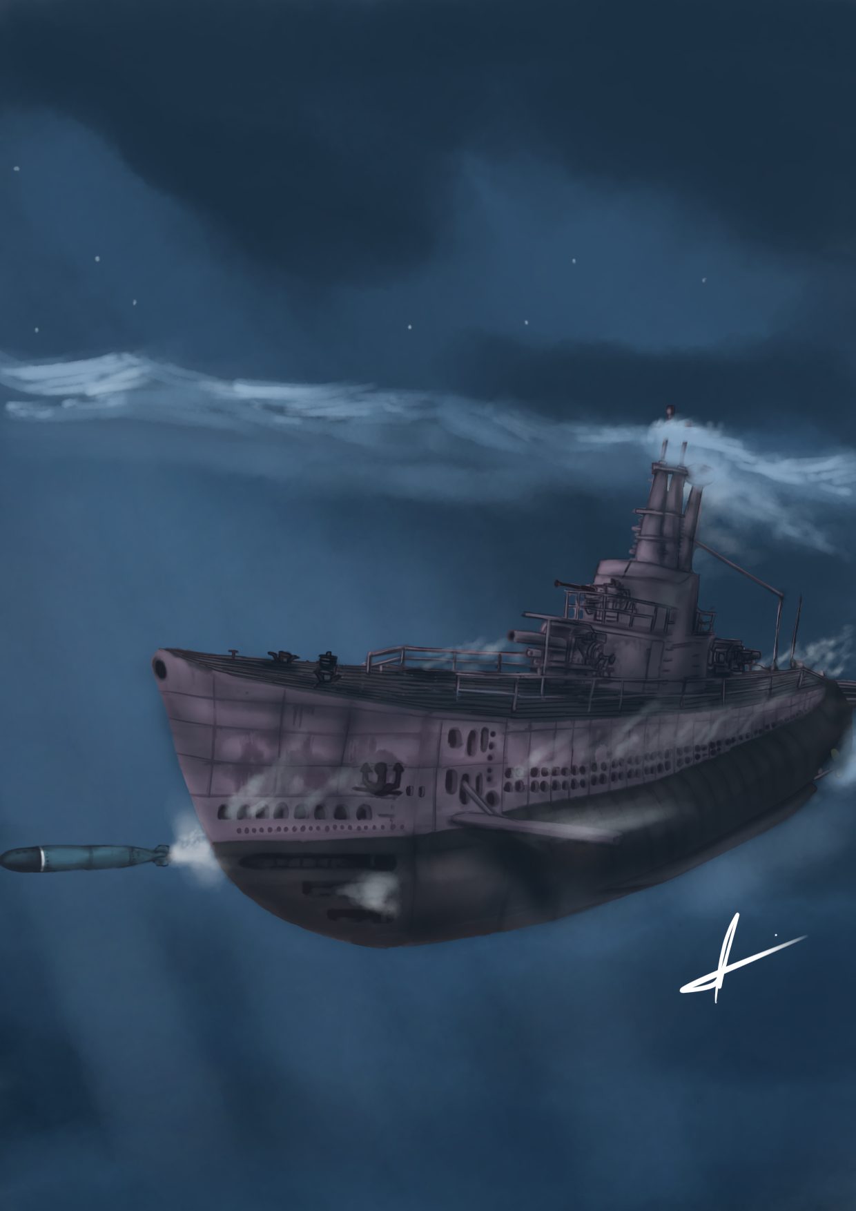 Sinking of IJN Shinano, Part 1 - ibisPaint