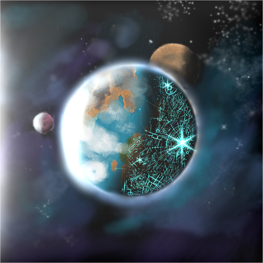 Science-fiction planet art project - ibisPaint