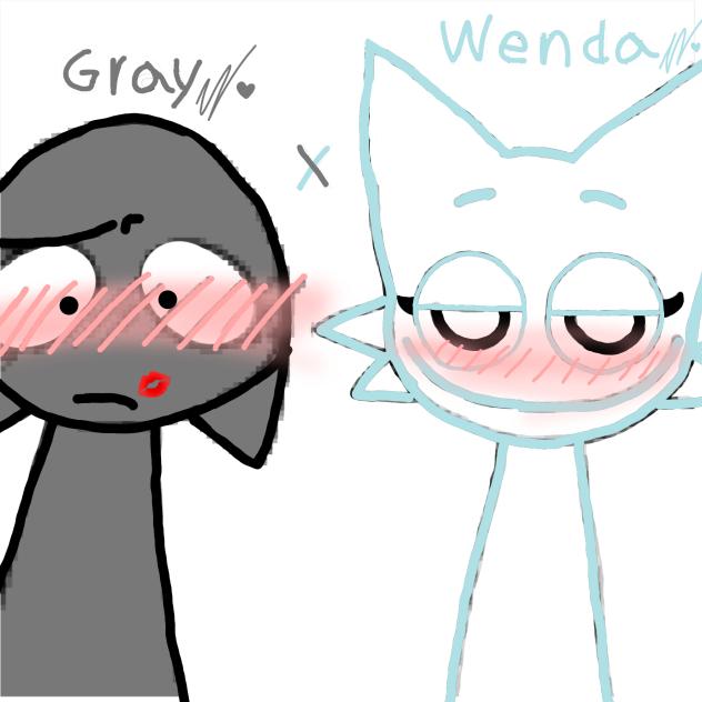 Gray x Wenda Sprunki love 💖💋 - ibisPaint