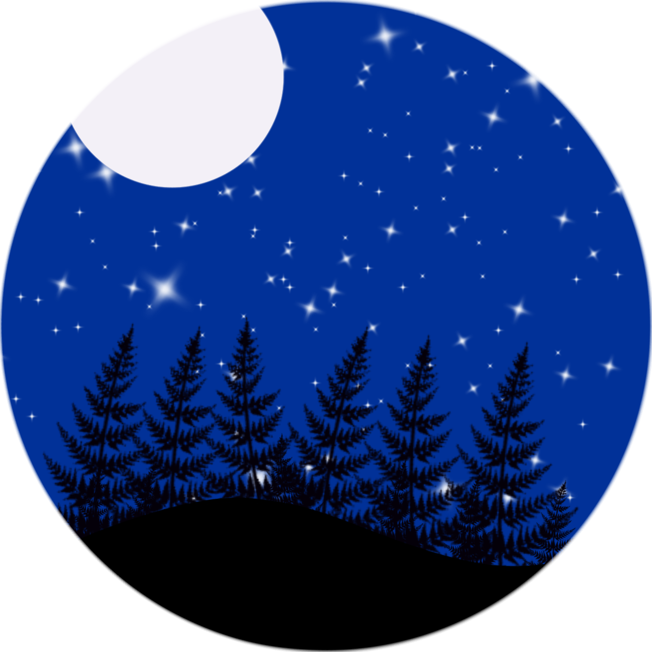 Starry Forest Night - ibisPaint