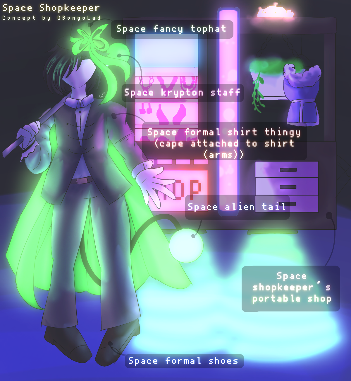 Space shopkeeper (concept) - ibisPaint